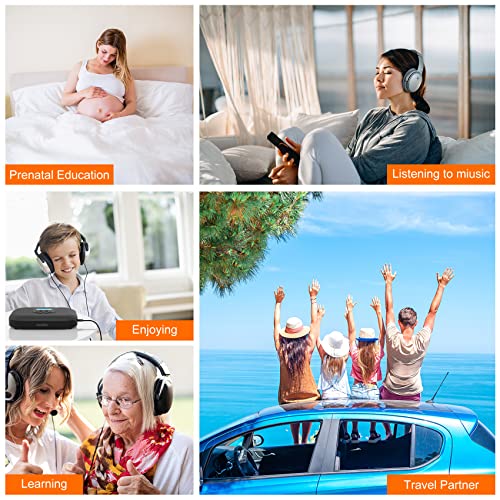 CD Player Portable, MONODEAL Bluetooth CD Player with Speakers and FM Transmitter, Rechargeable 1800mAh CD Player for Car and Home with LED Screen