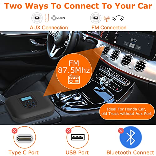 CD Player Portable, MONODEAL Bluetooth CD Player with Speakers and FM Transmitter, Rechargeable 1800mAh CD Player for Car and Home with LED Screen