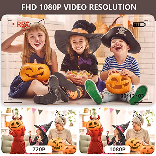 IEBRT Digital Camera,1080P Mini Vlogging Camera Video Camera LCD Screen 16X Digital Zoom 36MP Rechargeable Point and Shoot Camera for Compact Portable Kids Teens Gift