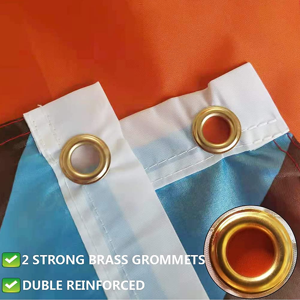 Gay Pride Flag 3x5 Outdoor- All Inclusive Rainbow Pride 100D Polyester Material Vivid Color LGBTQ Support Gay Pride Rainbow Banner with 2 Brass Grommets