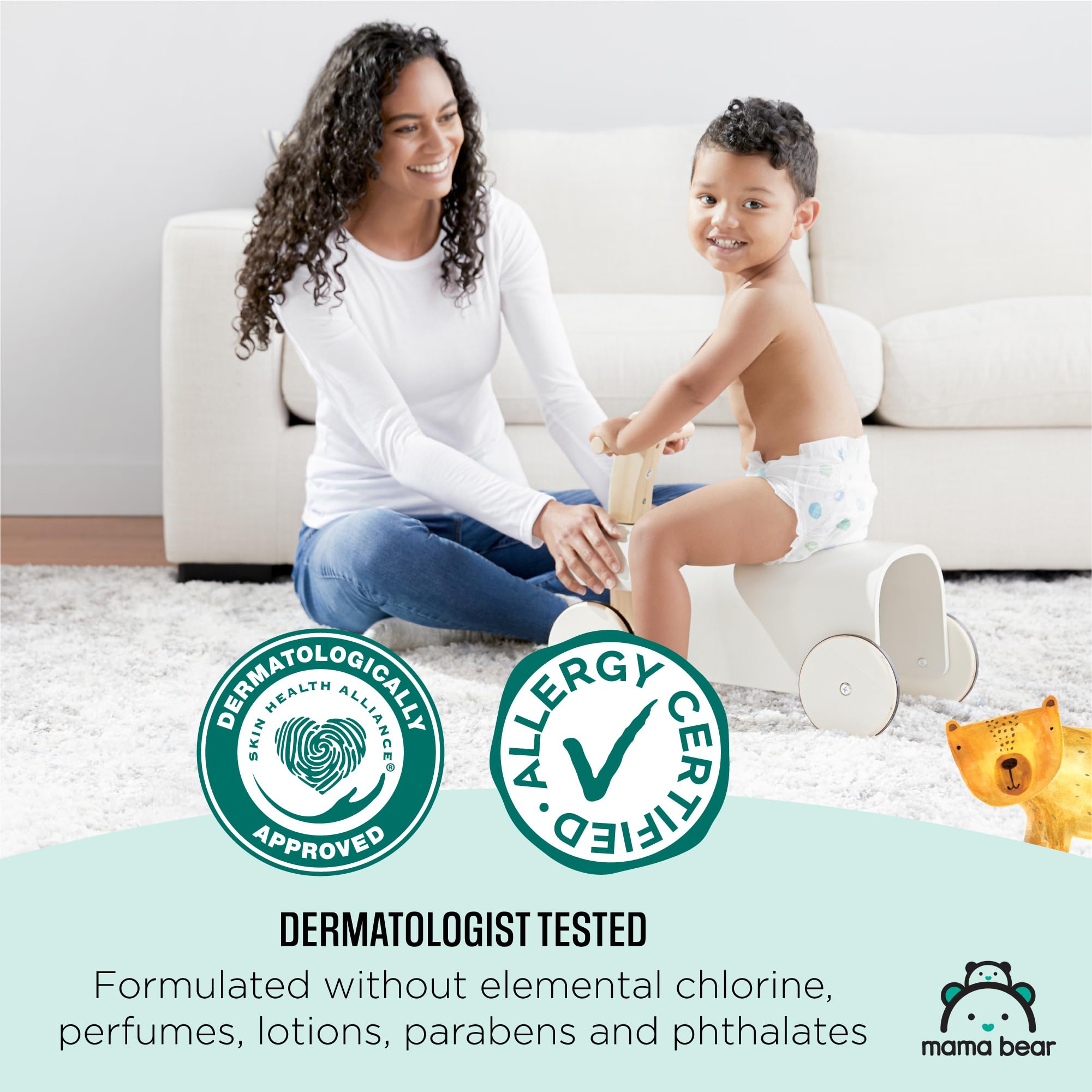 Amazon Brand - Mama Bear Gentle Touch Diapers, Hypoallergenic, Size 4, 148 Count (4 packs of 37)