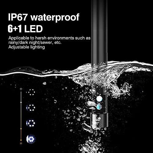 Digital Industrial Endoscope - 4.3Inch IPS Big Screen & 8mm Dual Lens Snake Camera, Detachable Lens Cable and Bracket Design, 32 GB TF Card, 32.8FT Semi-Rigid Cable (Color : Dual Lens)