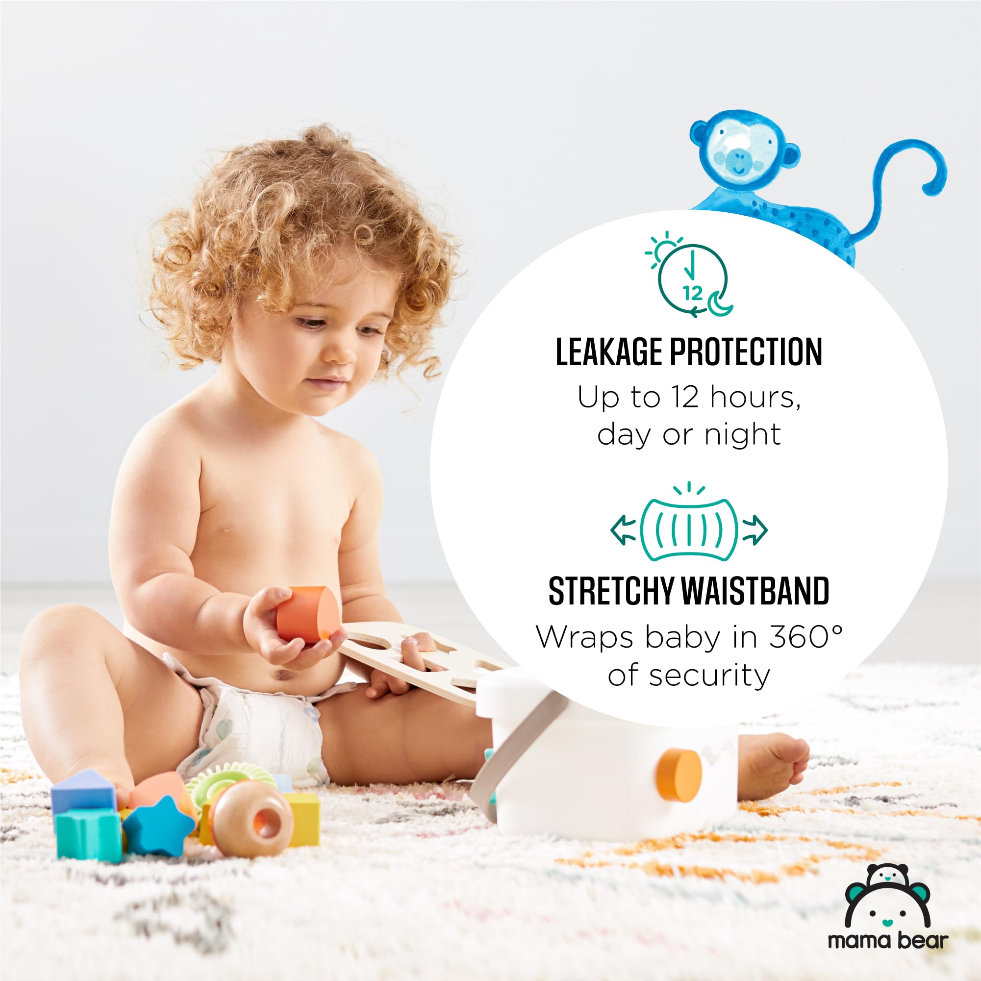 Amazon Brand - Mama Bear Gentle Touch Diapers, Hypoallergenic, Size 4, 148 Count (4 packs of 37)