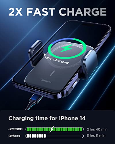 Magnetic Wireless Car Charger Mount, Compatible with MagSafe Car Mount Charger for iPhone 14 13 12 Pro Max Plus Mini, Auto Clamping (Power Supply not Included)