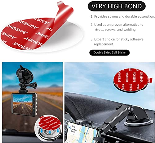 9 PCS 80mm(3.15 inches) Adhesives Pads for Dashboard/Windshield Suction Cup Mount, Transparent Double-Sided Sticker Windshield Mount Adhesives for Dashboard Mounting Disk/Camera/GPS/Car Phone Mount