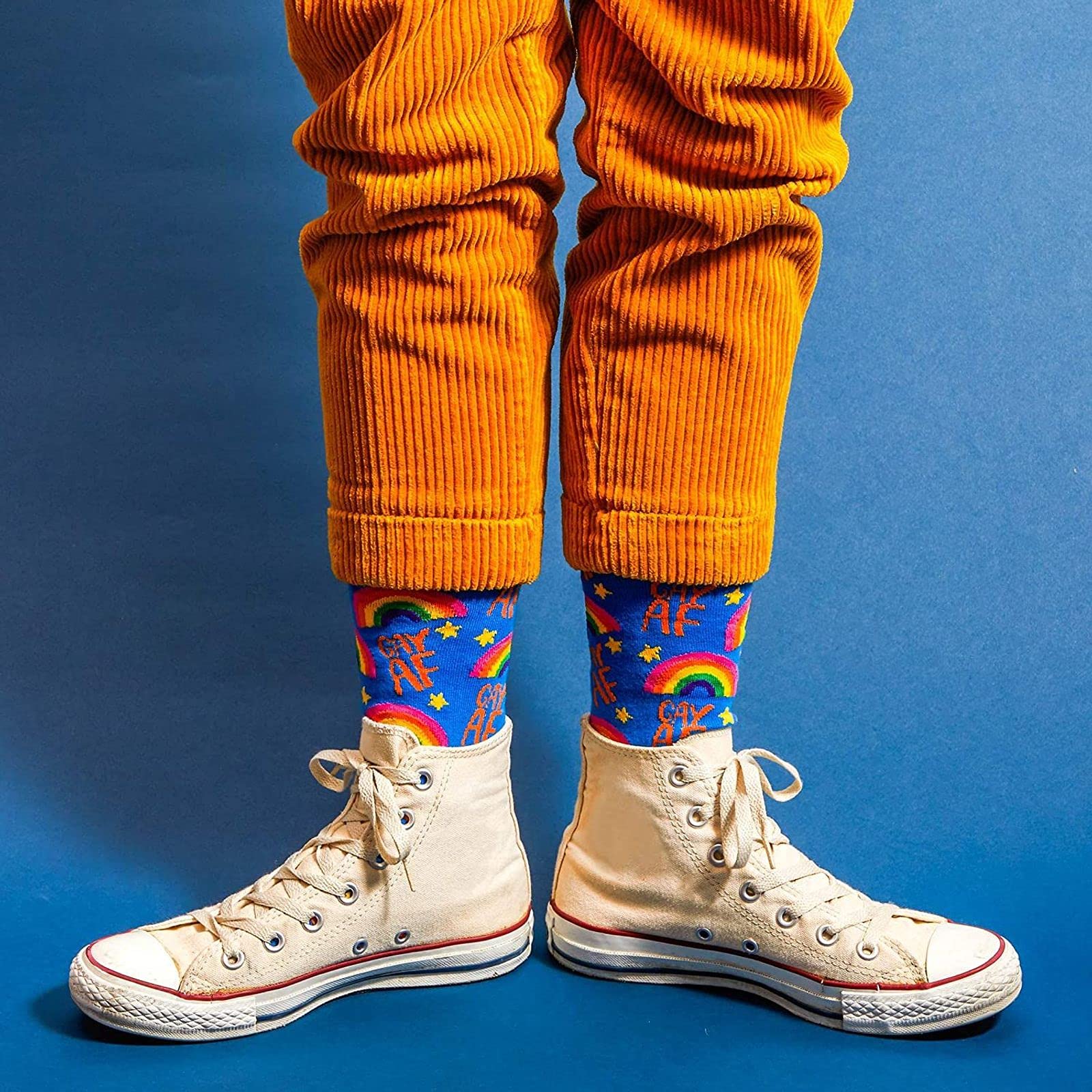 Gay Pride Mid-Calf Socks, Unisex Rainbow Socks (Adult Size, 3 Pairs)