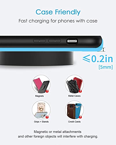 Natural Limestone 15W Wireless Charger, bhipo Fast Wireless Charging Pad, Compatible with iPhone 13/13Pro/13Pro Max/12/12 Pro/SE 2020/11, Samsung Galaxy S21 S20 Note 10, AirPods Pro(No AC Adapter)