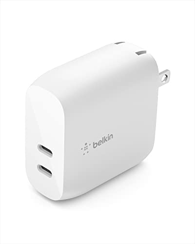 Belkin 40W Dual Port USB C Wall Charger - USB Type C Charger Fast Charging for iPhone 14, 14 Pro, 14 Pro Max, 13, 13 Pro, 13 Pro Max, Galaxy S21 Ultra, iPad, AirPods & More - USBC Charger (1-Pack)