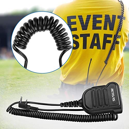 Retevis RT86 RT85 Walkie Talkie Speaker Microphone,IP54 Waterproof Radio Mic with 3.5mm Audio Jack Compatible with Baofeng UV-5R BF-F8HP Retevis RT22 RT21 RT68 RT81 RT3S RT5R RB75 2 Way Radio(1 Pack)