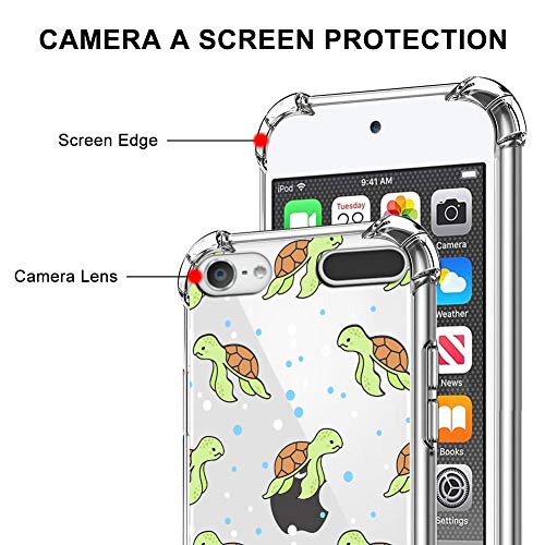 ZIYE Compatible with iPod Touch 7th Generation Case,iPod Touch 6 5 Case Clear,Shockproof Protective Case for iPod Touch 5/iPod Touch 6/iPod Touch 7 Case Turtle