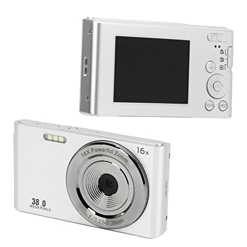 Digital Camera, FHD 1080P Kids Video Camera with 2.4 Screen, 38MP 16X Digital Zoom Portable Compact Camera with Battery for Teens Beginners