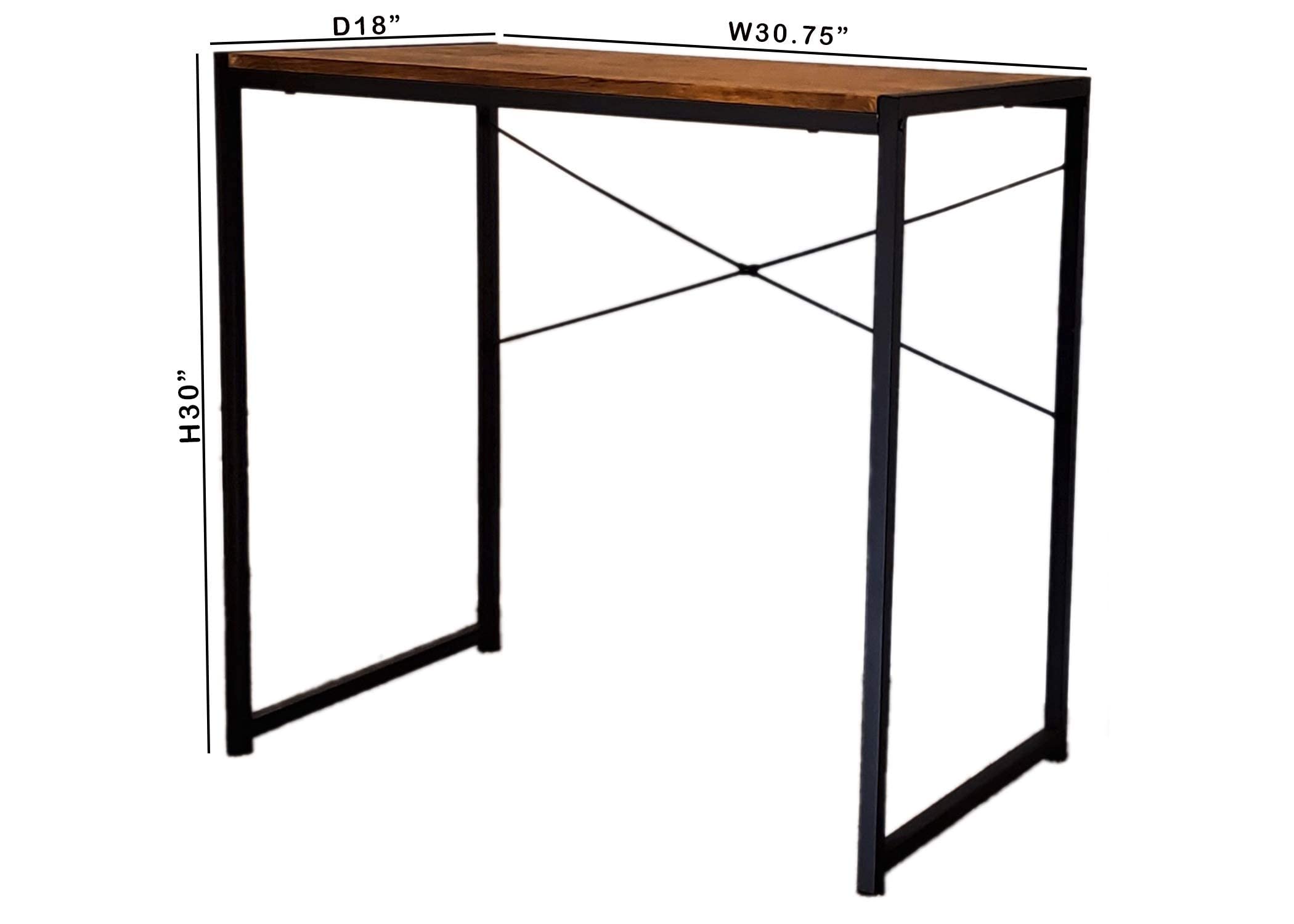eHemco Multifunctional Rectangular Desk with Coffee Top and Black Legs