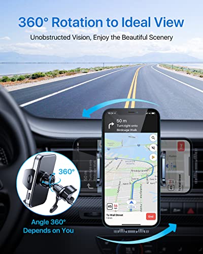 andobil Car Vent Phone Holder Mount [Upgraded Steel Hook, 3-Point Stable] Universal Vent Clip Cell Phone Holder Compatible with iPhone 14 Pro Max, Plus, 13, 12, S22, S23 etc, 360 Adjustable Holder