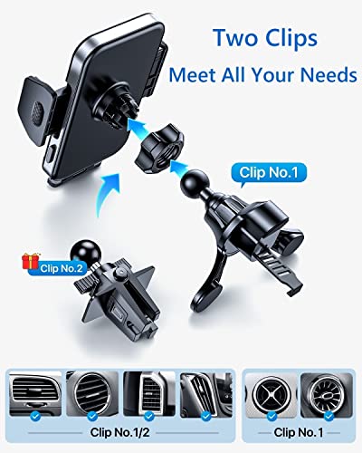 andobil Car Vent Phone Holder Mount [Upgraded Steel Hook, 3-Point Stable] Universal Vent Clip Cell Phone Holder Compatible with iPhone 14 Pro Max, Plus, 13, 12, S22, S23 etc, 360 Adjustable Holder