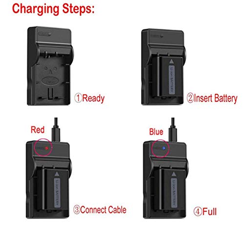 Battery Charger for Sony Alpha ILCE-3000, ILCE-3500, ILCE-5000, ILCE-5100, ILCE-6000, ILCE-6100, ILCE-6100L, ILCE-6100Y, ILCE-6300, ILCE-6400, ILCE-6500 Mirrorless Digital Camera