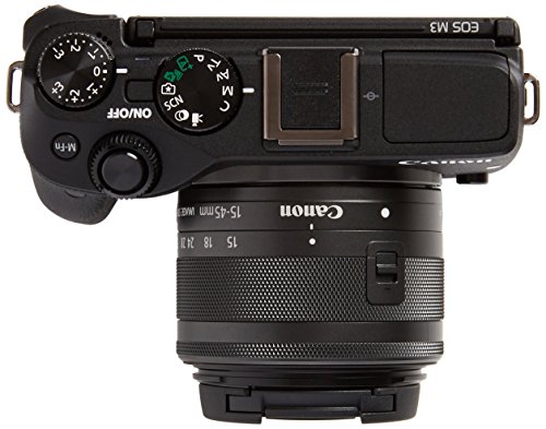 Canon EOS M3 24.2MP 1080P Wi-Fi Camera with EF-M 15-45mm is STEM Lens (Black) International Version (No Warranty)