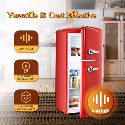 Tymyp FLS-80G-RED-ZQL01 Compact Refrigerator, Red