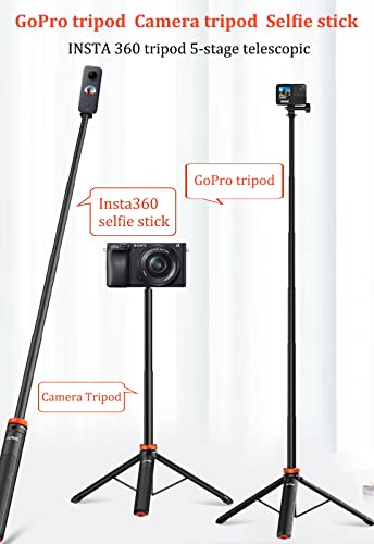 UURig Extendable Gopro Tripod for Insta360 Selfie Stick Gopro Hero 10/9/8/7/6/5 Black/Gopro Max DJI Osmo Action Insta 360 AKASO Action and More Action Camera (T3)