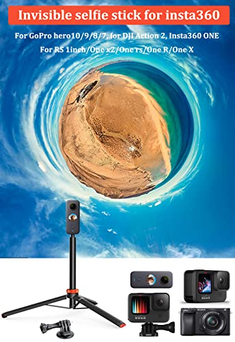 UURig Extendable Gopro Tripod for Insta360 Selfie Stick Gopro Hero 10/9/8/7/6/5 Black/Gopro Max DJI Osmo Action Insta 360 AKASO Action and More Action Camera (T3)