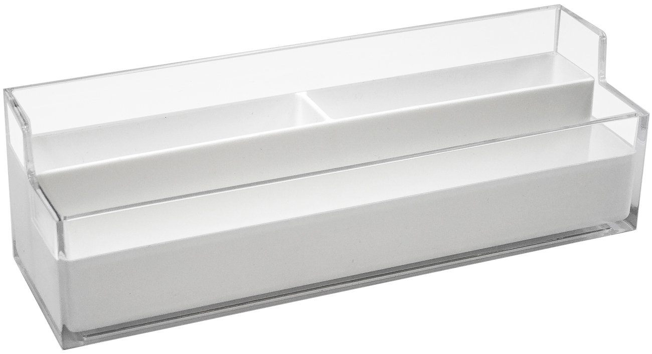 Sorbus Acrylic Desk Organizers Set – 3-Piece, Includes Desk Organizer Caddy, Memo Tray and Pen Cup, Modern Desk Accessories Organizer Great for Home or Office, White Clear (Desk Organizer Set)