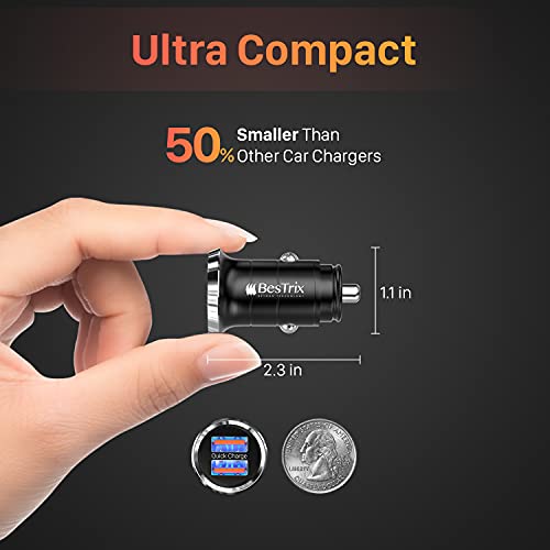 Bestrix Car Charger, Dual Port USB Quick Charge 4.0, 5A/30W Fast Charging, Car USB Charger Adapter, Compatible with Any iPhone/iPad/Samsung Galaxy S10 S9 S8 S7 S6 Note LG Nexus