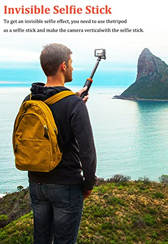 UURig Extendable Gopro Tripod for Insta360 Selfie Stick Gopro Hero 10/9/8/7/6/5 Black/Gopro Max DJI Osmo Action Insta 360 AKASO Action and More Action Camera (T3)