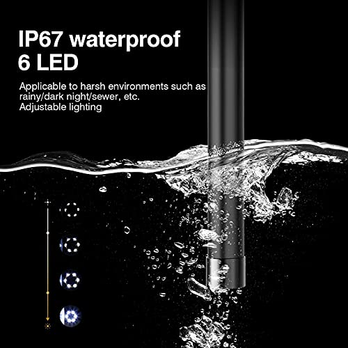 Digital Industrial Endoscope - 4.3Inch IPS Big Screen & 8mm Dual Lens Snake Camera, Detachable Lens Cable and Bracket Design, 32 GB TF Card, 32.8FT Semi-Rigid Cable (Color : Single Lens)