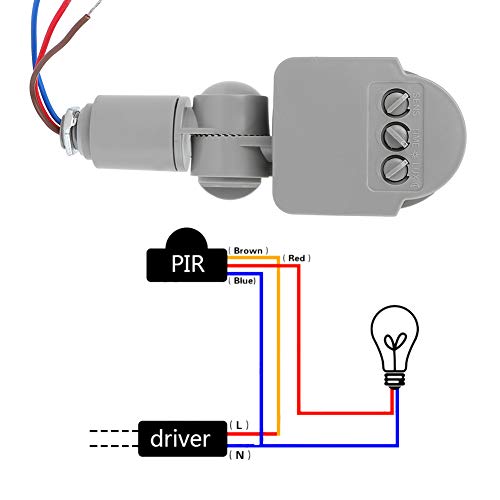 Tyenaza Motion Sensor Detector Switch, Intelligent Infrared Human Body Motion Sensor AC 85~265V 180° Infrared Ray Human Body Inductor