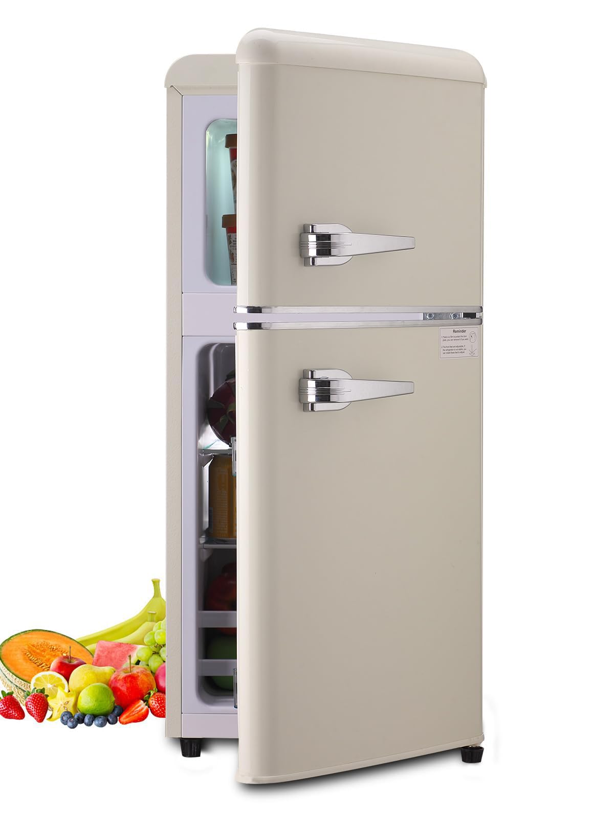 Tymyp TY-FLS-80G-CREAM-H004 Refrigerator with Freezer, Cream