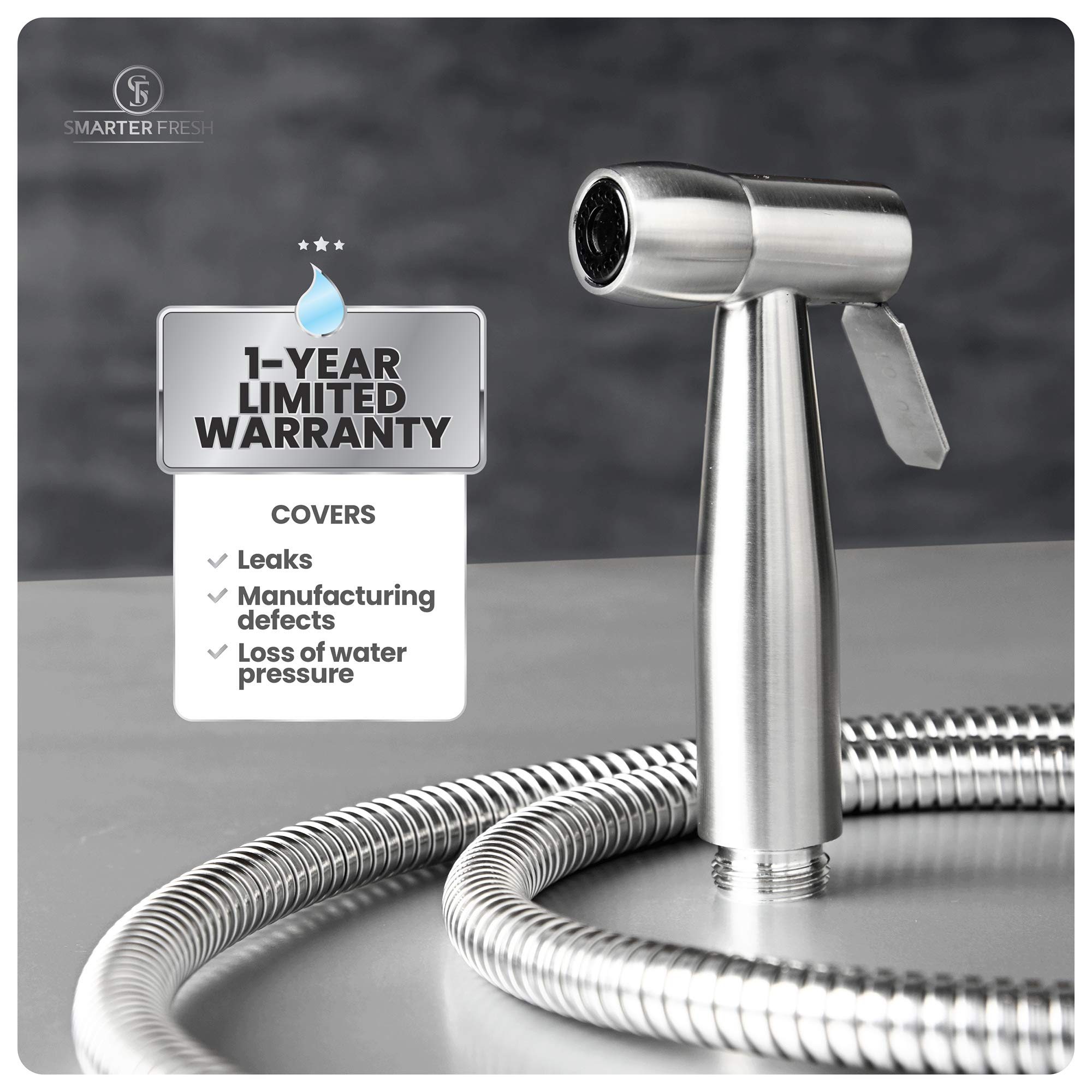 Easy-Install Cloth Diaper Sprayer for Toilets – Luxury Handheld Bidet Attachment – Multi-Use Toilet Faucet with Simple Pressure Control (Curved Sprayhead)