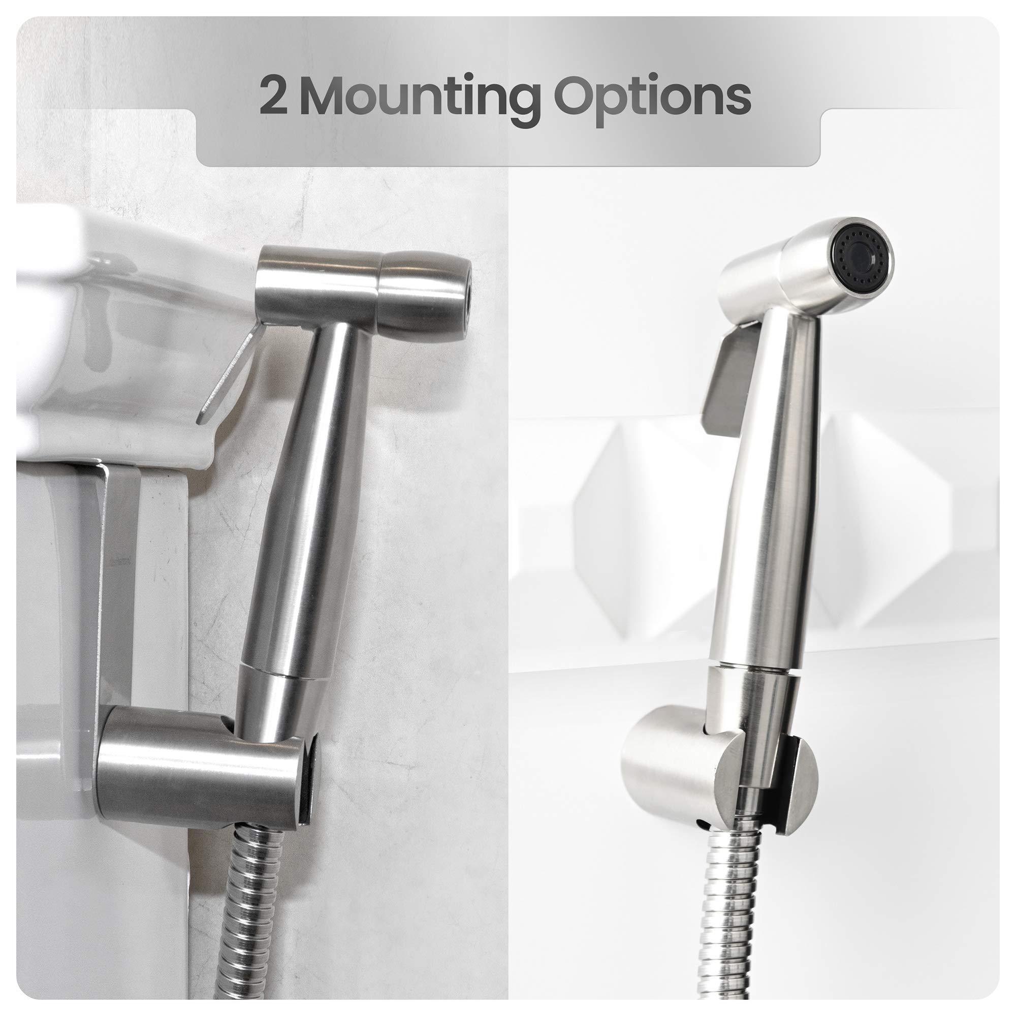 Easy-Install Cloth Diaper Sprayer for Toilets – Luxury Handheld Bidet Attachment – Multi-Use Toilet Faucet with Simple Pressure Control (Curved Sprayhead)