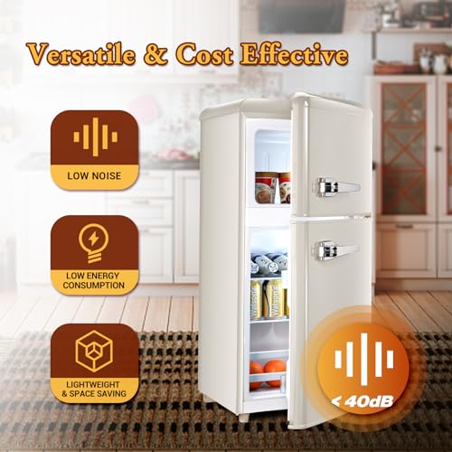 Tymyp FLS-80G-cream-ZQL01 Compact Refrigerator, Cream