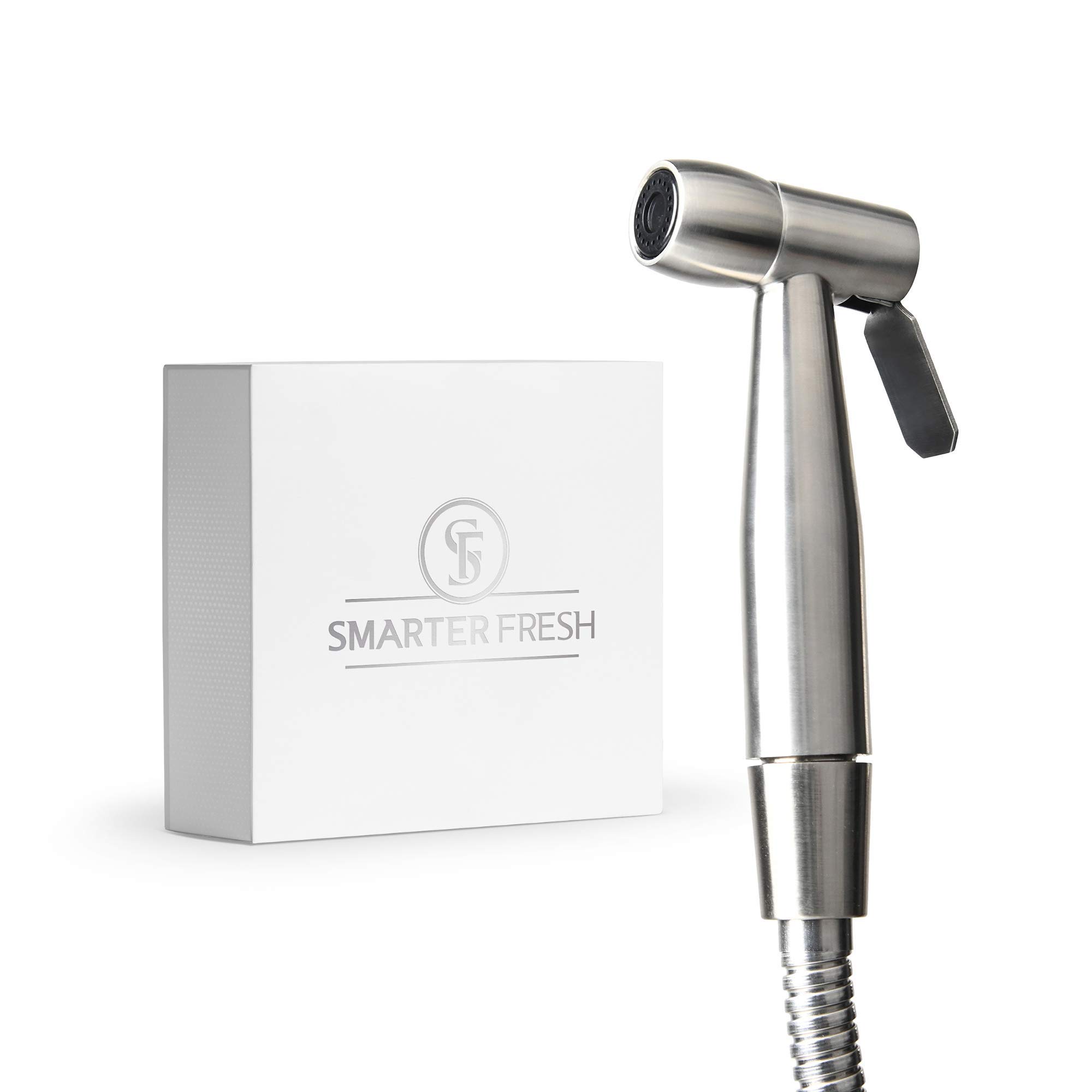 Easy-Install Cloth Diaper Sprayer for Toilets – Luxury Handheld Bidet Attachment – Multi-Use Toilet Faucet with Simple Pressure Control (Curved Sprayhead)