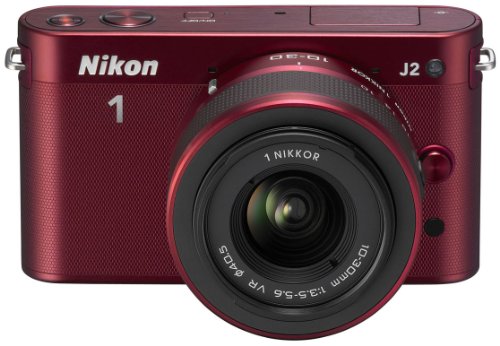 Nikon 1 J2 Compact System Camera with 10-30mm and 30-110mm Double Lens Kit - Red (10.1MP) 3 inch LCD