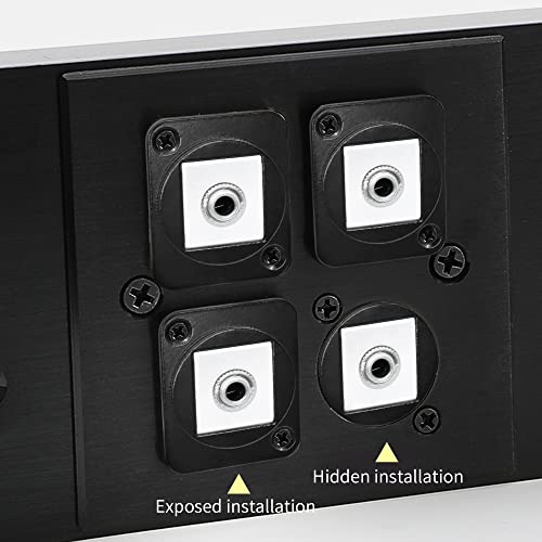 QIANRENON TRS 1/8 Stereo Panel Connector TRS 3.5mm Female to Female Short Cable Pass Through Panel Coupler,XLR Panel Mount, for Stereo Cable Speakers and Headphones, Silver Grey