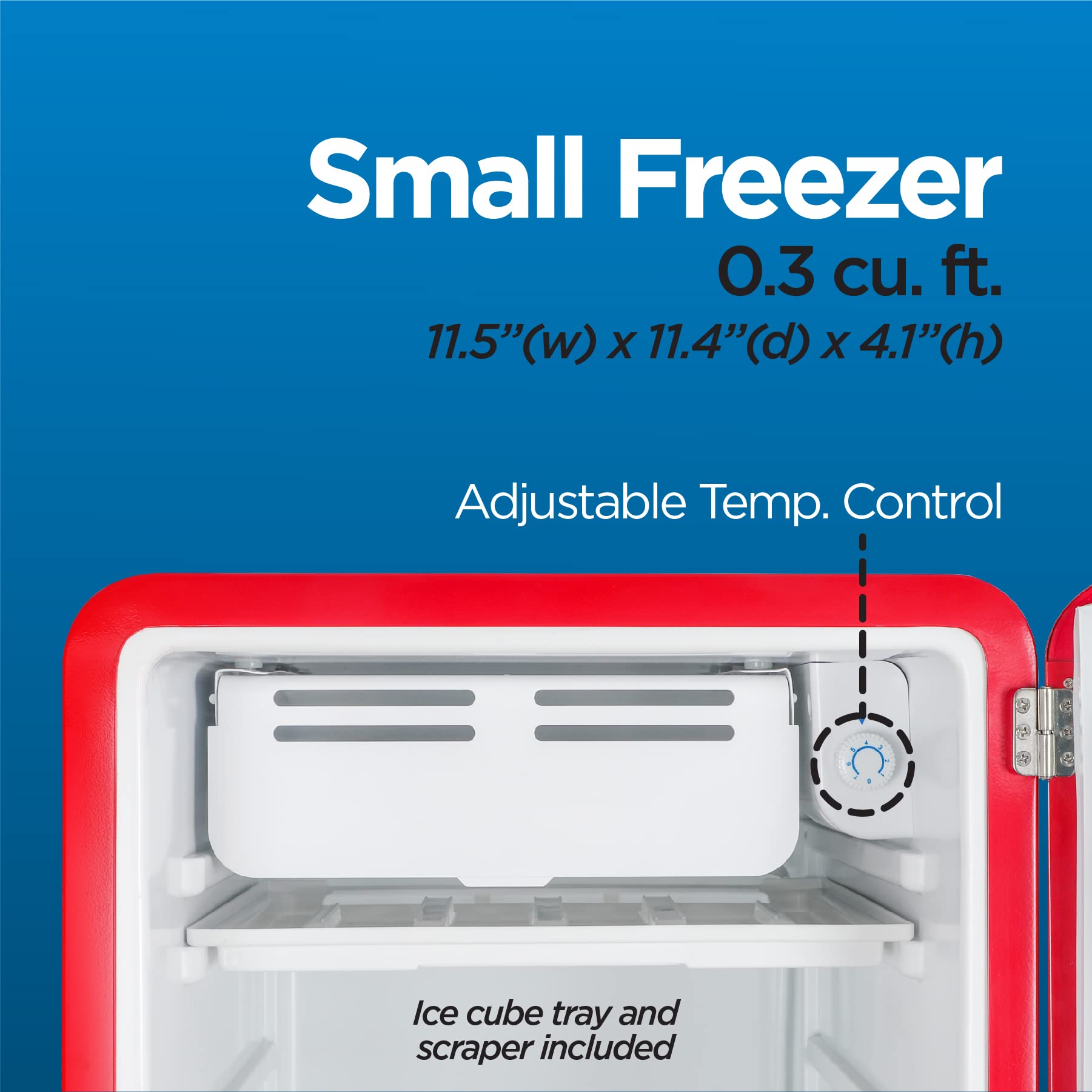 Commercial Cool CCRR32HR 3.2 Cu. Ft Freezer, Vintage Style Refrigerator, with Slide-Out Glass Shelves & Tall Bottle Storage, Retro Fridge, Red