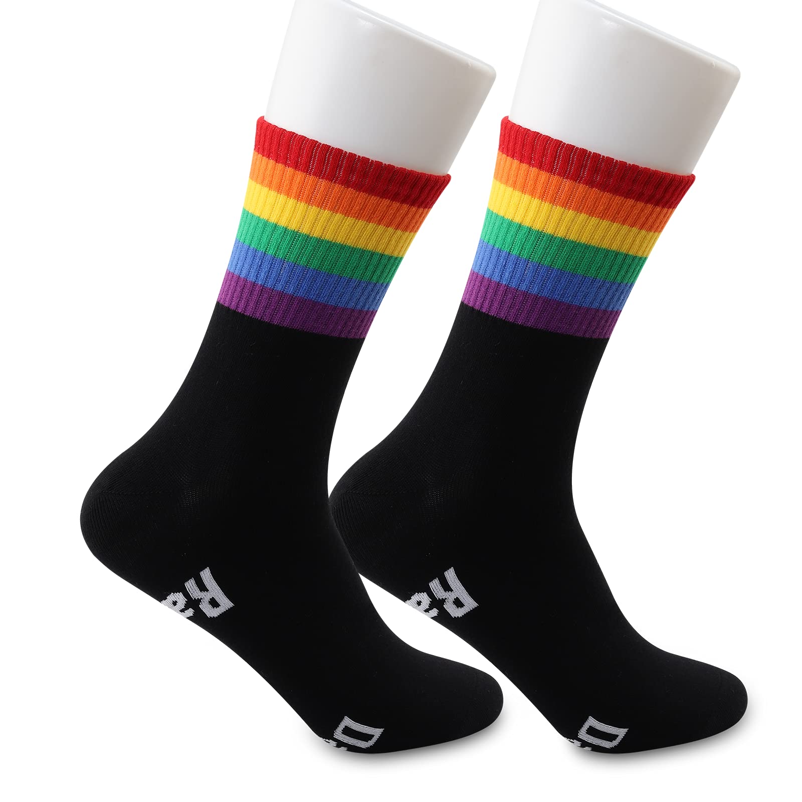 JNIAP 2 Pairs Gay Pride Socks LGBT Pride Day Gift for Men Women In A World Full Of Darkness Be A Rainbow Gay Couple Gifts (Women Pride Socks)