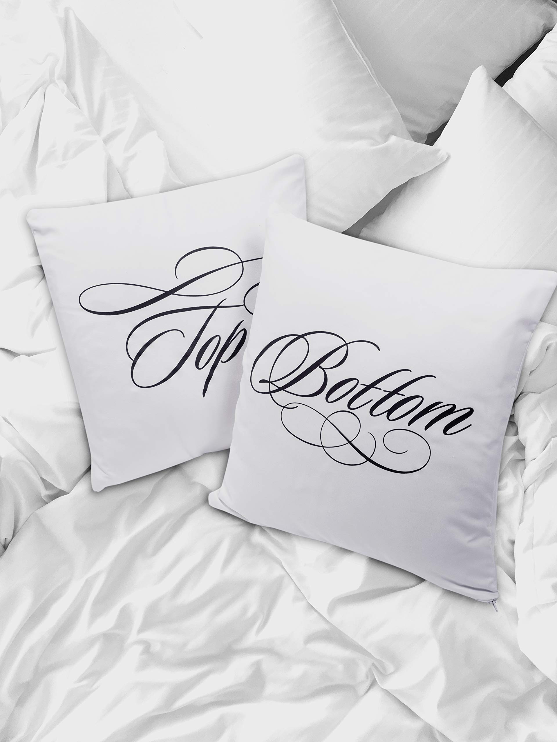 Set of 2 Naughty Pillow Covers | Gift for Gay Men | Fits 18x18 Inch Pillows | Funny Gift for Husband | Soft and Washable