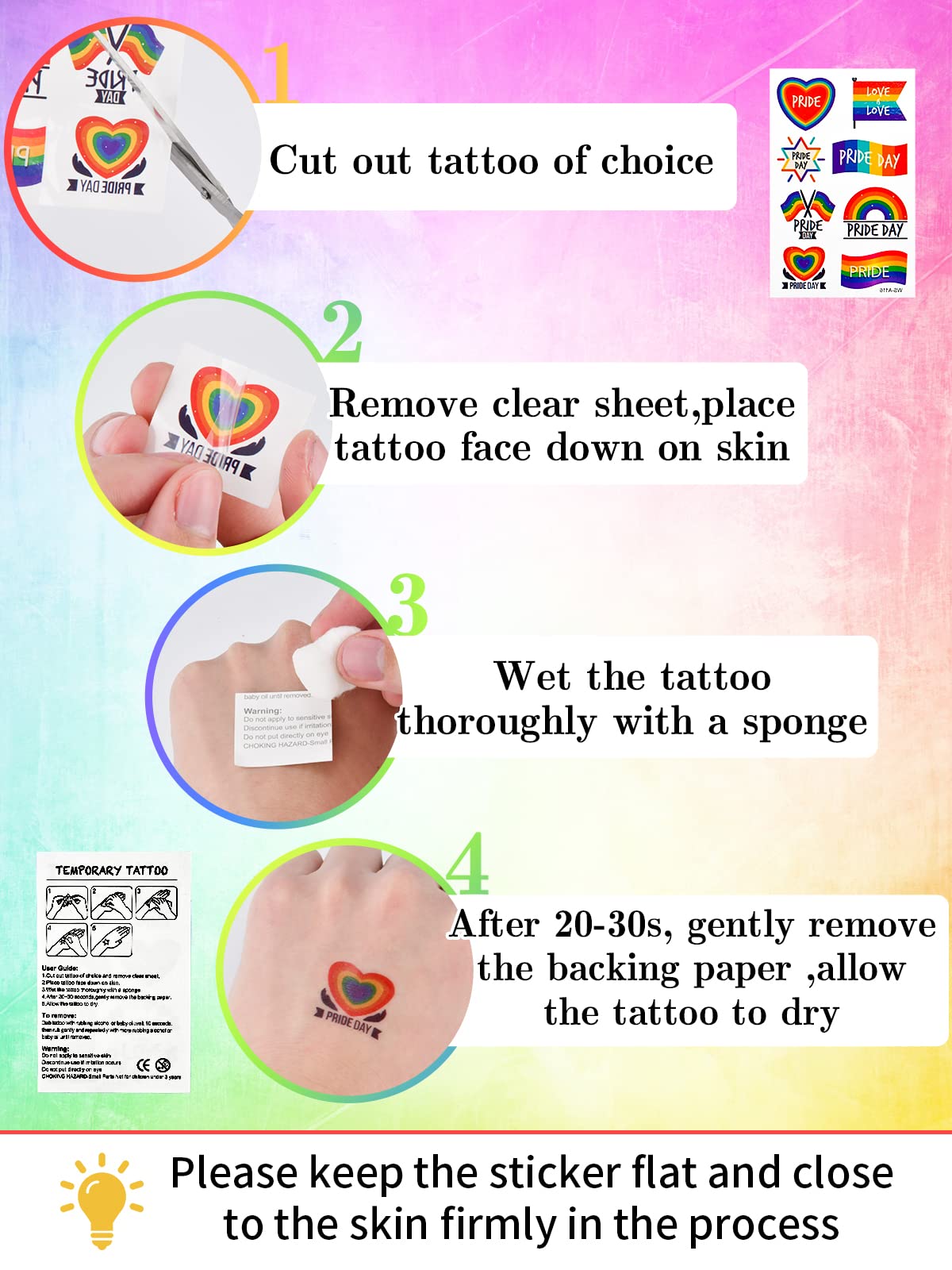 Abitoncc 91Pcs Gay Pride Accessories Stuff Set - Progress Pride Flag 3x5 Outdoor 24 Pack Mini Hand Held Small Pride Flags 24Pcs Pride Wristband Temporary Pride Tattoo Stickers Pride Stuff for Pride Month Outdoor Celebration Gay Progress Pride Party Favors