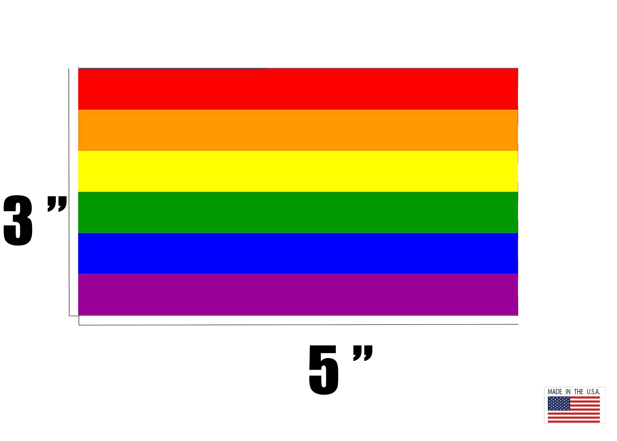 Rogue River Tactical 4 Pack Rainbow Flag Car Decal Bumper Sticker Gay Pride LGBT Gay Lesbian Bisexual Transgender Support (Rainbow)