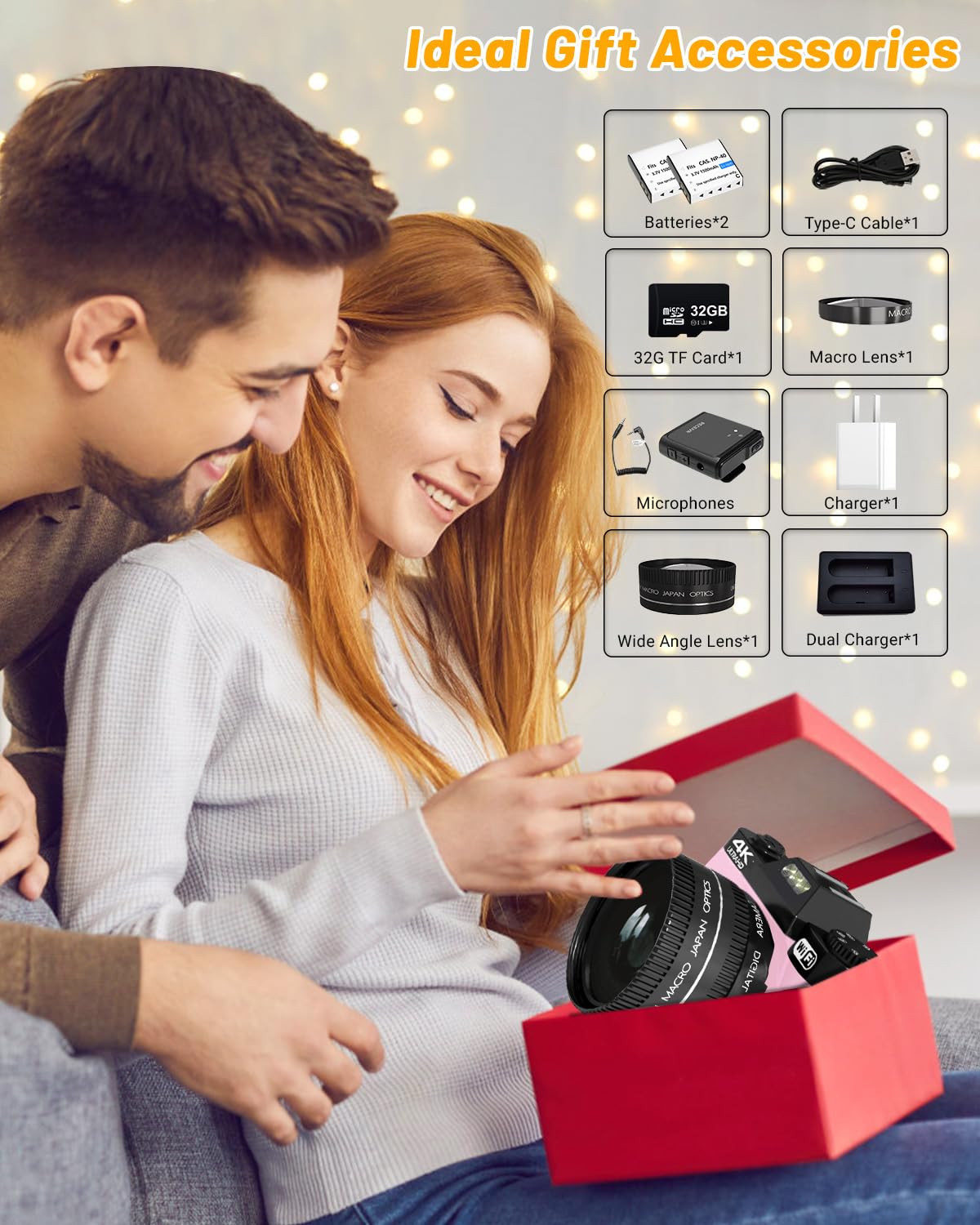 4K Digital Camera VJIANGER 48MP WiFi Vlogging Camera for YouTube with 180° Flip Screen, 16X Digital Zoom, 52mm Wide Angle & Macro Lens, 2 Batteries, 32GB TF Card(W02-Pink33)