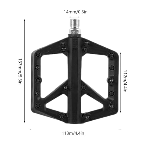 DUDOK Pedals, Non Slip Pedals, 5.394.450.87in Professional Mountain and Road Flat, Widely Used for Electric Bikes, Folding Bikes, City Bikes