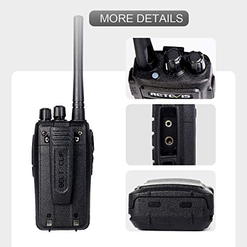 Case of 5,Retevis RT21 Walkie Talkies for Adults Long Range, Handfree Rugged Two Way Radio with Earpiece for Commercial Construction Warehouse Security 2 Way Radios