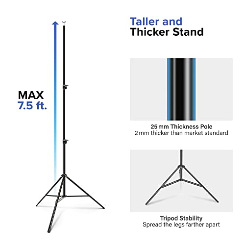 Julius Studio 20 feet Max Crossbar, 250° Rotatable Angle, Double Wide Telescopic Backdrop Stands, Background Support System with 6 Spring Clamps and 3 Counter Weight Sand Bags, JSAG794