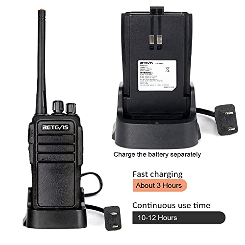 Case of 5,Retevis RT21 Walkie Talkies for Adults Long Range, Handfree Rugged Two Way Radio with Earpiece for Commercial Construction Warehouse Security 2 Way Radios