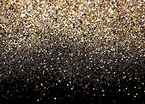 SJOLOON Black and Gold Backdrop Golden Spots Backdrop Vinyl Photography Backdrop Vintage Astract Background for Family Birthday Party Newborn Studio Props 11547(10x8FT)