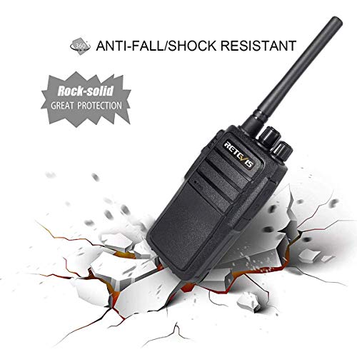 Case of 5,Retevis RT21 Walkie Talkies for Adults Long Range, Handfree Rugged Two Way Radio with Earpiece for Commercial Construction Warehouse Security 2 Way Radios