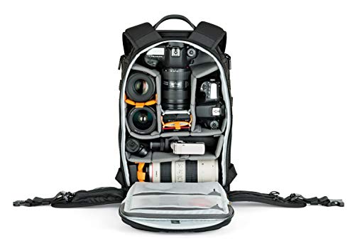 Lowepro ProTactic 350 AW II Modular Backpack with All Weather Cover, Camera Bag for Professional Use, Insert for Laptop Up to 13 Inch, Backpack for Professional Cameras and Drones, LP37176-GRL, Black