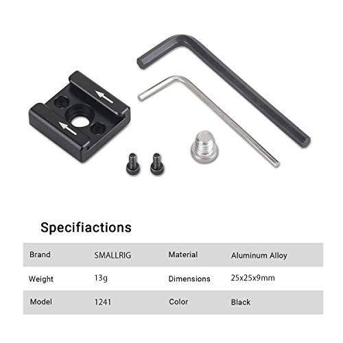 SMALLRIG Cold Shoe Mount Adapter with 1/4ββ Thread Hole for Camera and Camcorder Rigs β 1241