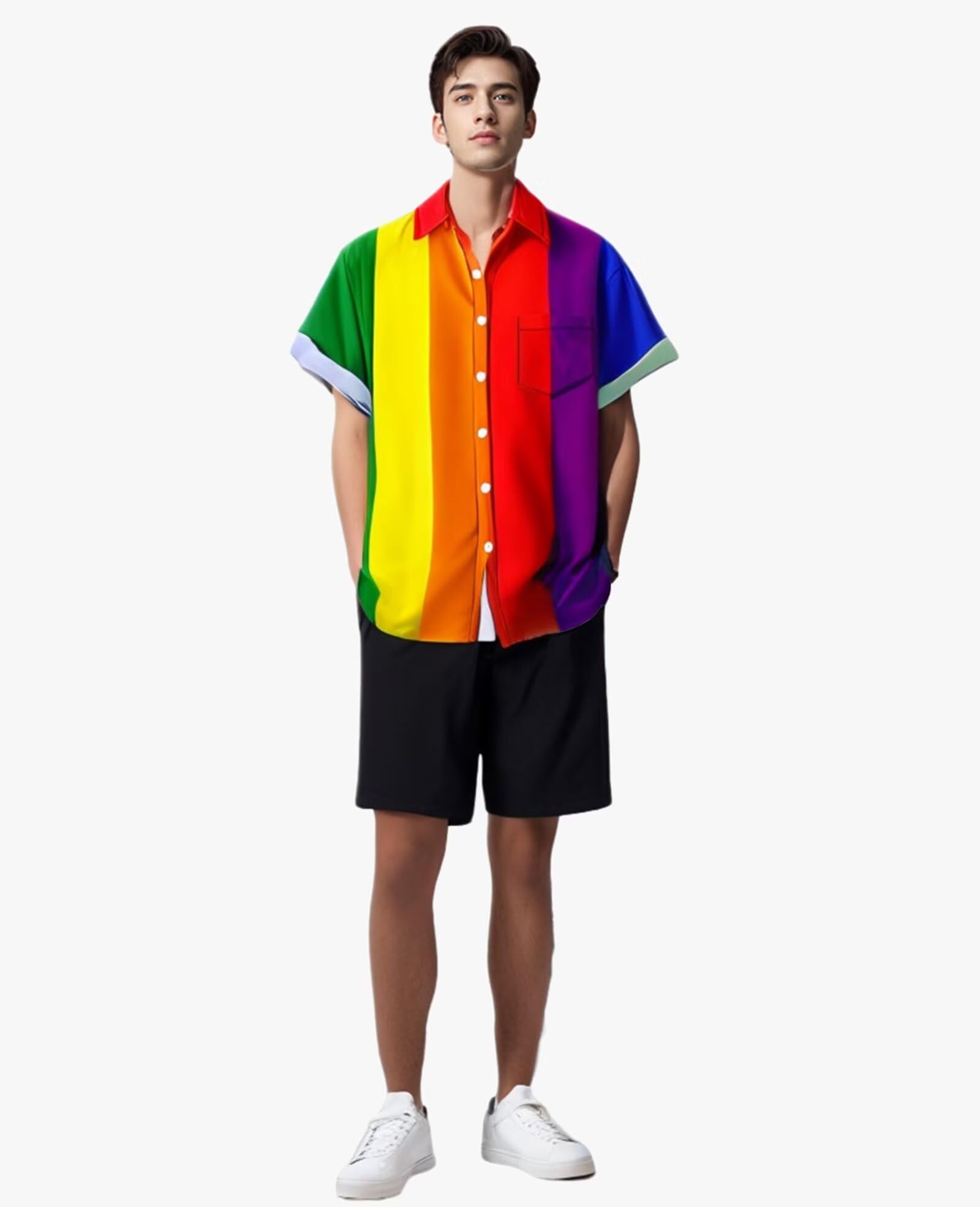 Gwnnb Gay Shirts for Men Bowling Print Short Sleeve Regular Fit Hawaiian Casual Button Down Beach Shirts